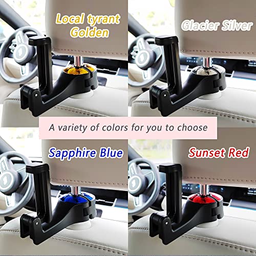 Junecarp 2 Pack Car Seat Headrest Hooks,Multifunction Car Phone Holder Hook Hangers Storage Organizer,Backseat Hooks Suitable for Purse Coats Umbrellas Grocery Bags Handbag Phone (Red)