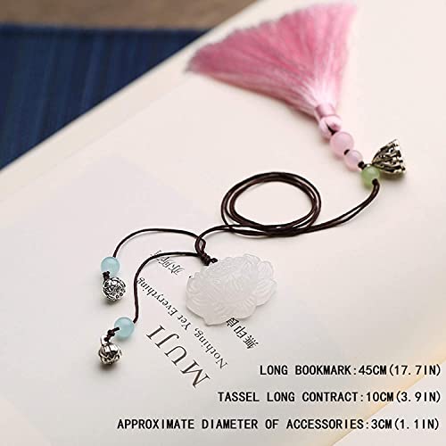RIOMAN Bookmarks Metal Bookmark Bookmark Sprout Bookmarks Bookmark Small Fresh and Classical Style Bookmark,Bookmark with White Porcelain Pendant, is A Unique Gift (Color : C)