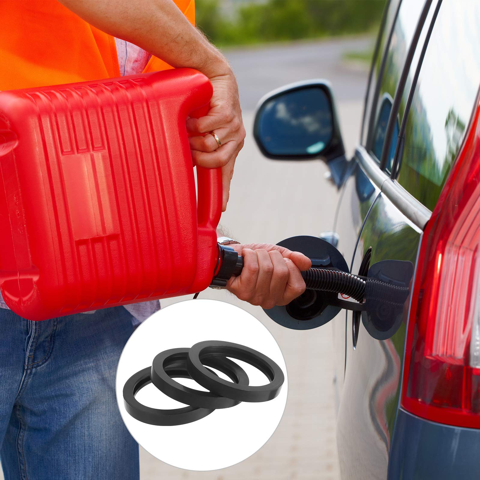 Frienda Gas Can Spout Gaskets Replacement Rubber Ring Can Gaskets Fuel Washer Seals Spout Gasket Sealing Rings Replacement Gas Compatible with Most(20 Pieces)