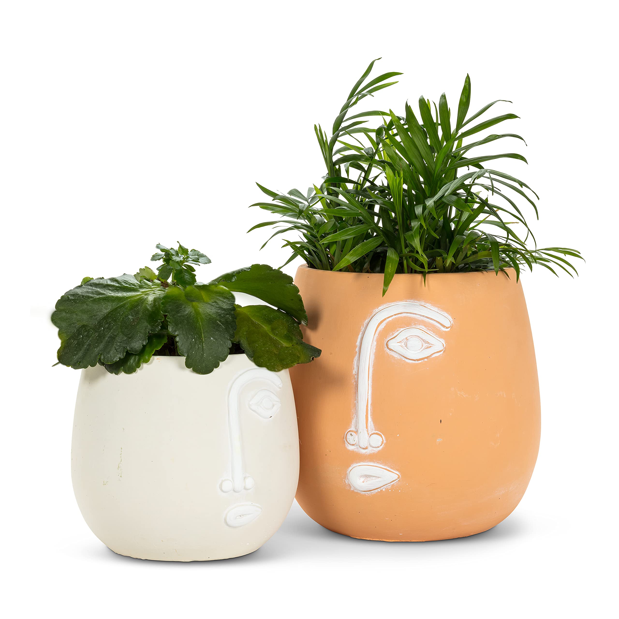 Abbott Collection 27-Picasso-LG Large Half Face Planter, 8" D, Orange