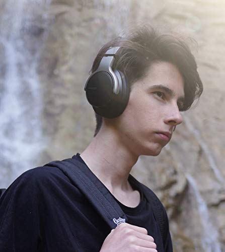 Active Noise Cancelling Bluetooth Headphones, Ausdom ANC8 Over Ear Wireless Headphones Wired Headsets with Microphone, 30H Playtime Comfortable for Travel Work TV PC Computer Cellphone Music β Black