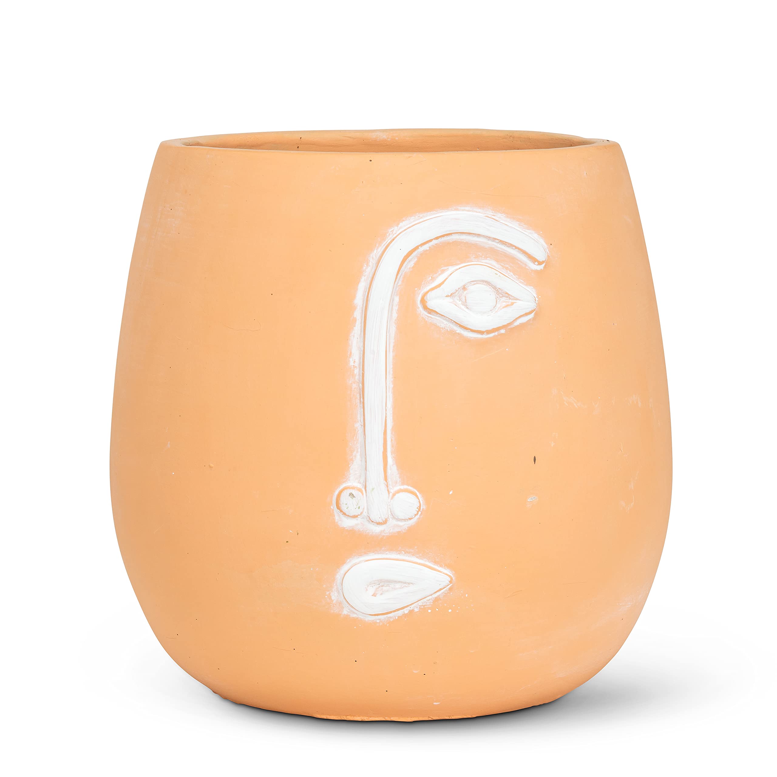Abbott Collection 27-Picasso-LG Large Half Face Planter, 8" D, Orange