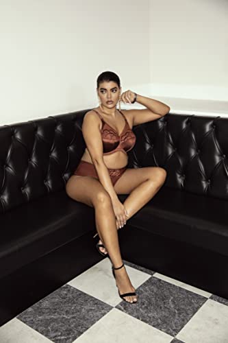 Elomi Women's Plus Size Cate Underwire Full Cup Banded Bra, Dark Copper, 40K