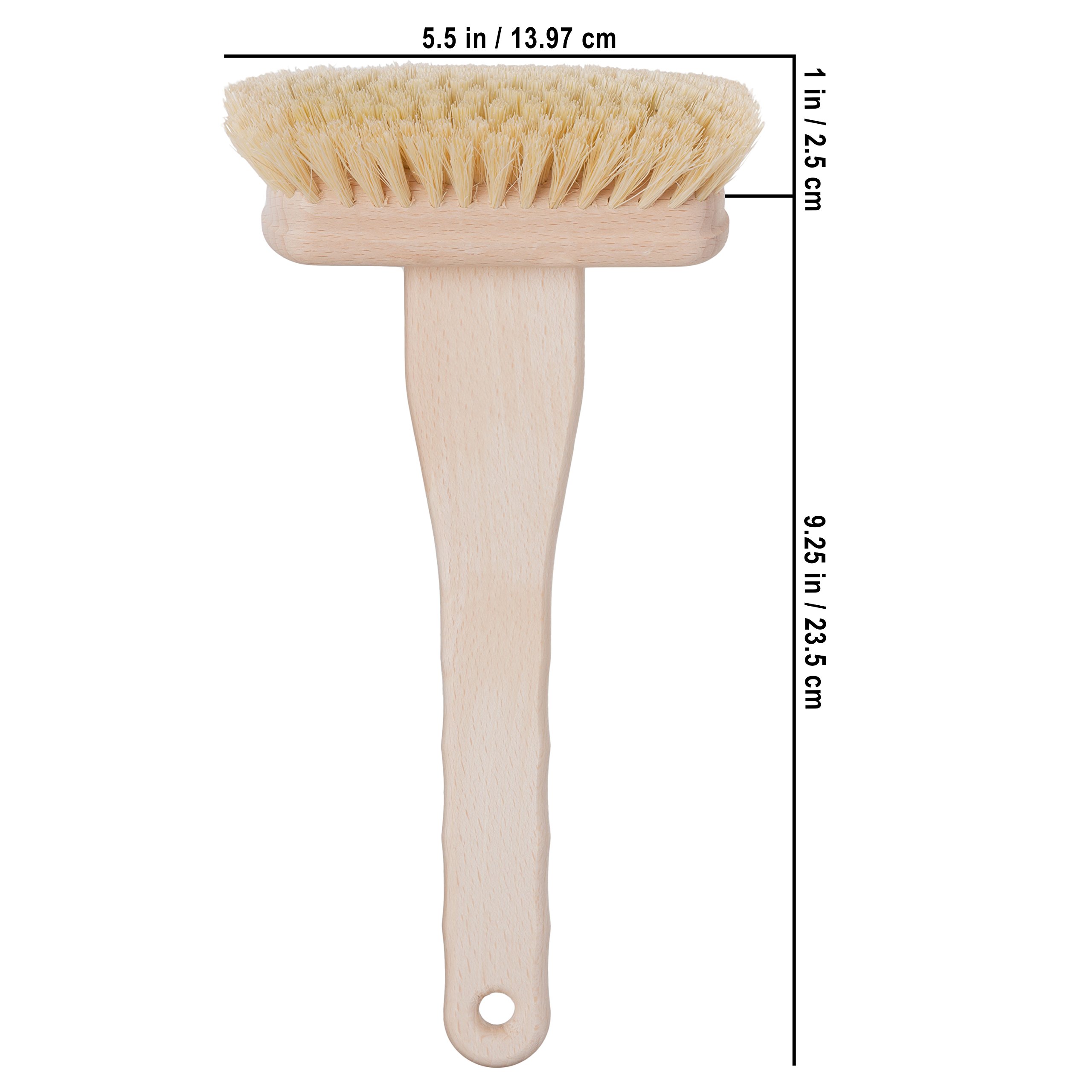 Redecker Tampico Fiber Bathtub Brush with Untreated Beechwood Handle, 100% Made in Germany, 10-5/8 inches, Angled Design, Natural Bristles are Heat-Resistant and Retain Shape, Hanging Loop for Storage