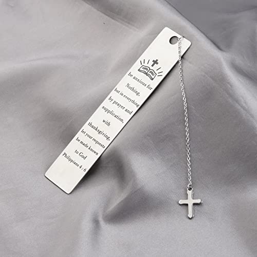 Gzrlyf Be Anxious for Nothing Bookmark Philippians 4:6 Bookmark Metal Bible Verse Bookmarks Christian Gifts for Book Lover (Philippians 4: 6 Bookmark)