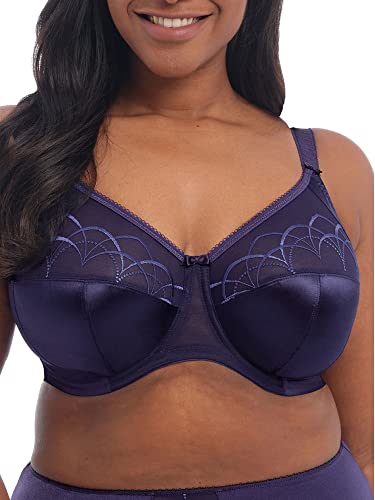 Elomi Women's Plus Size Cate Underwire Full Cup Banded Bra, Ink, 40K