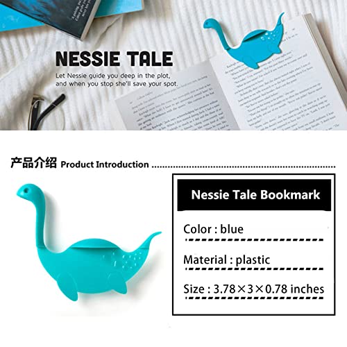 VIEWFLY Cute Bookmarks,Loch Ness Monster Bookmark,3D Cartoon Dinosaurs Bookmark,Funny Book Markers for Women Kids