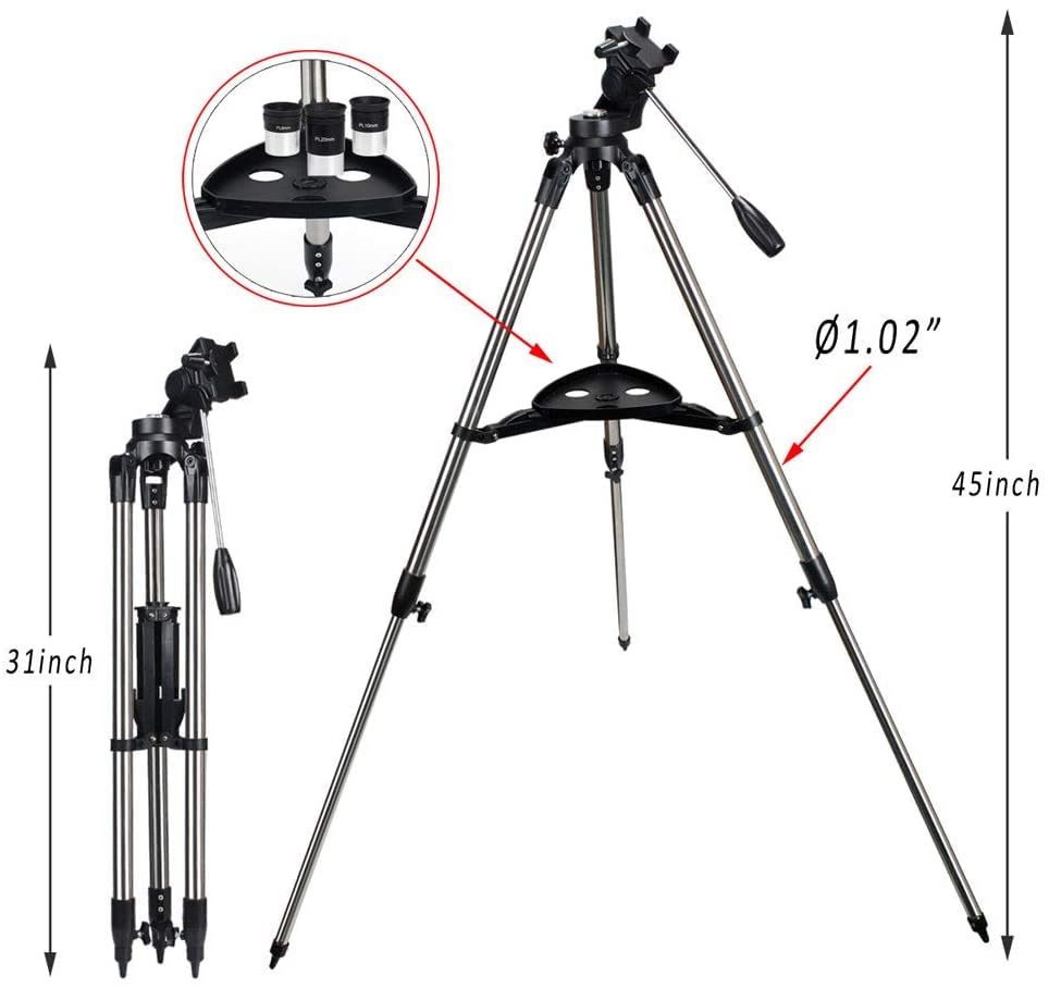 Moutec Telescope for Astronomy Beginners with Sturdy Steel Tripod, 700x70mm AZ Astronomical Refractor Telescope for Adults, Great Astronomy Gift for Kids to Explore Moon and Planets