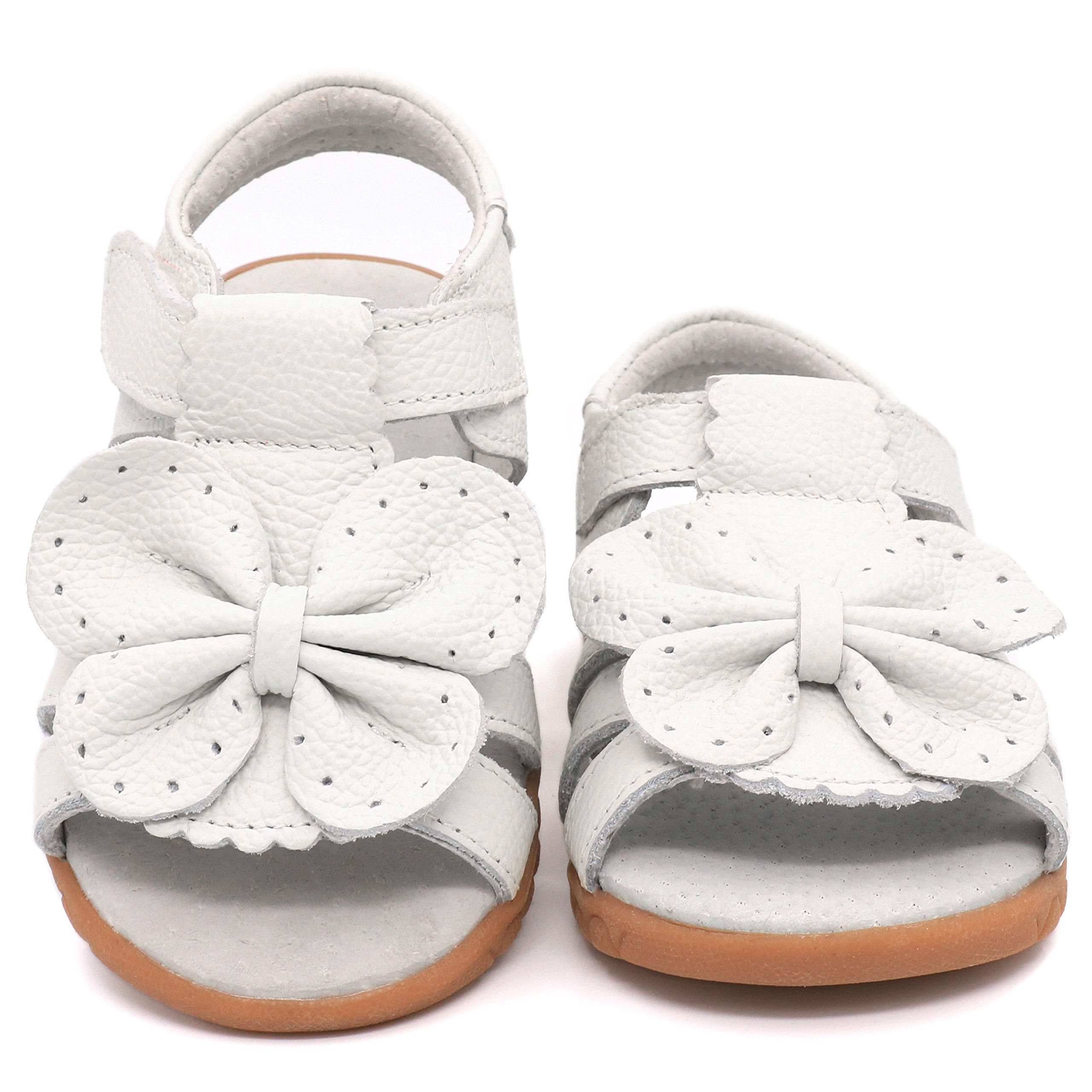 Femizee Toddler Girls Leather Summer Flower Sandals,Whtie Butterfly,1537 CN28