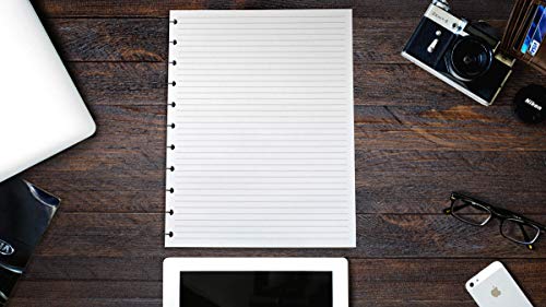 Discbound Letter Size Lined Paper Refill, 250 Sheets (500 Pages), 8.5 in x 11 in, 100 GSM, 11 Disc Notebooks