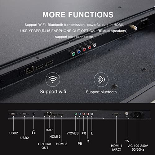 SYLVOX 75 inches Full Sun Outdoor TV Smart Waterproof TV 4K Ultra High-Resolution 2000nits,7x16(H) Support Bluetooth Wi-Fi Suitable for Partial Sun or Strong Light Area(Pool Series) (OT75A1KAGE)