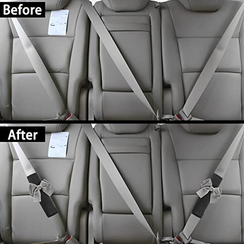 AUCELI 2 Pcs Bow Tie Auto Seat Belt Cover, Soft Ice Silk Car Seatbelt Shoulder Pad for a More Comfortable Driving, Safety Strap Neck Cushion Protector, Car Accessories for Adult Kid