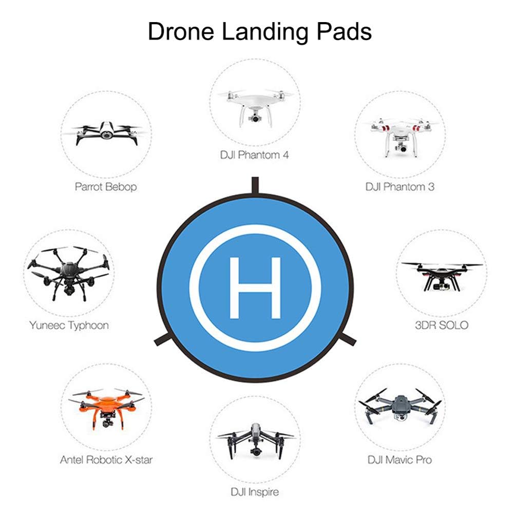 Drone Landing Pad Waterproof 75cm/30'' Universal Landing Pad Accessories Fast-fold Double Sided Quadcopter Landing Pad for RC Drones Helicopter PVB Drones DJI Mavic Pro Spark