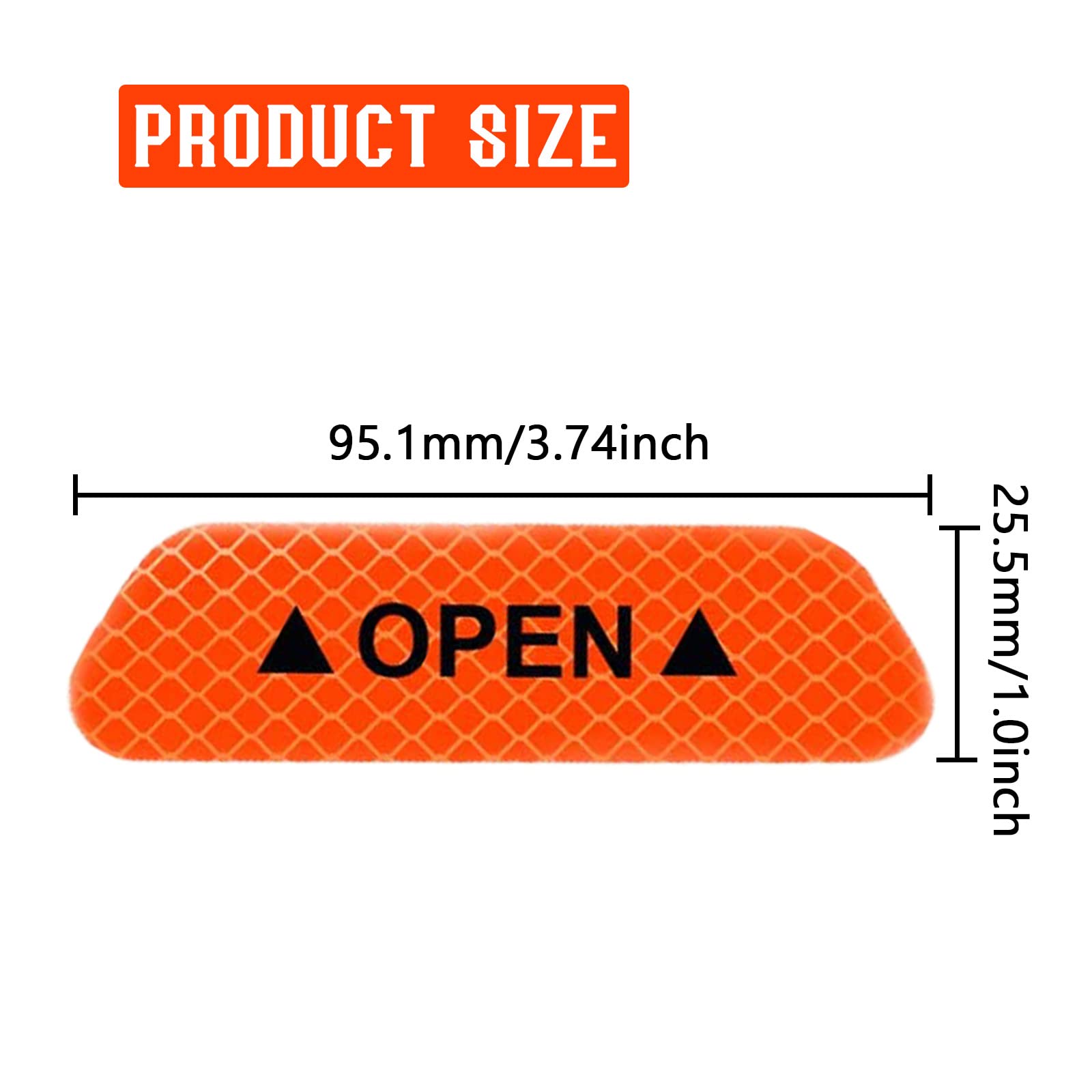 BEYPOVK 4PCS Car Door Open Reflective Safety Stickers, Anti-Collision Warning Decal Tape, Exterior Accessories for Cars, SUVs, Trucks, Motorcycles (Orange)
