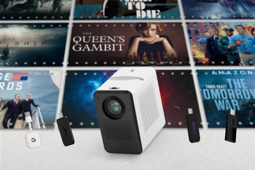 Kilable Portable Movie Projector with 7500 Lux for Outdoor Home, LED 1920x1080P HD Projector Support Bluetooth and WiFi Mini Wireless Projector 4k Compatible with iOS/Android Phone/USB/TV Stick