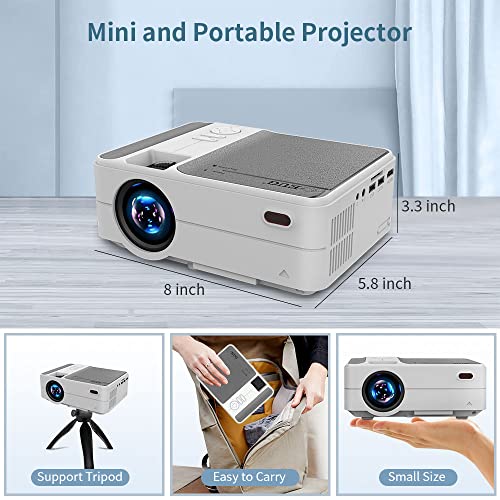 WIKISH Mini Portable Wireless Wifi Projector Bluetooth Led Outdoor Movie Hd Home Theater Video Mirror Projector for iPhone Android Gaming Ps4 Hdmi Usb