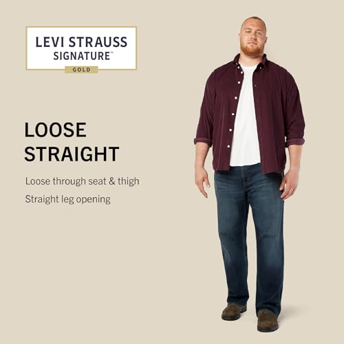 Levi Strauss Signature Gold Men's Loose Fit Jeans, Midnight Cavern, 40Wx32L
