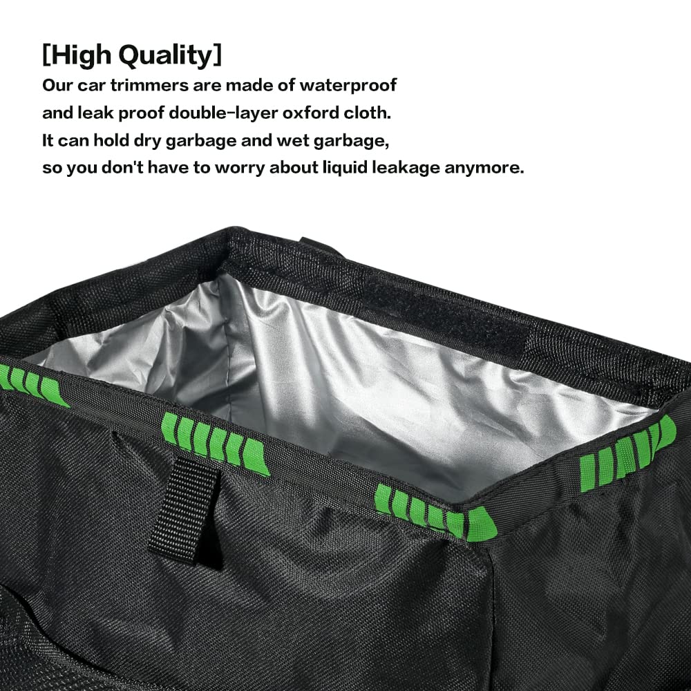 Reswish Car Trash Can,Leak-Proof Waterproof Car Trash Bin, Vehicle Multi-Use Organizer for Outdoor Traveling,Collapsible Auto Garbage Bag Large Capacity Trashcan Storage Bag for Truck, SUV