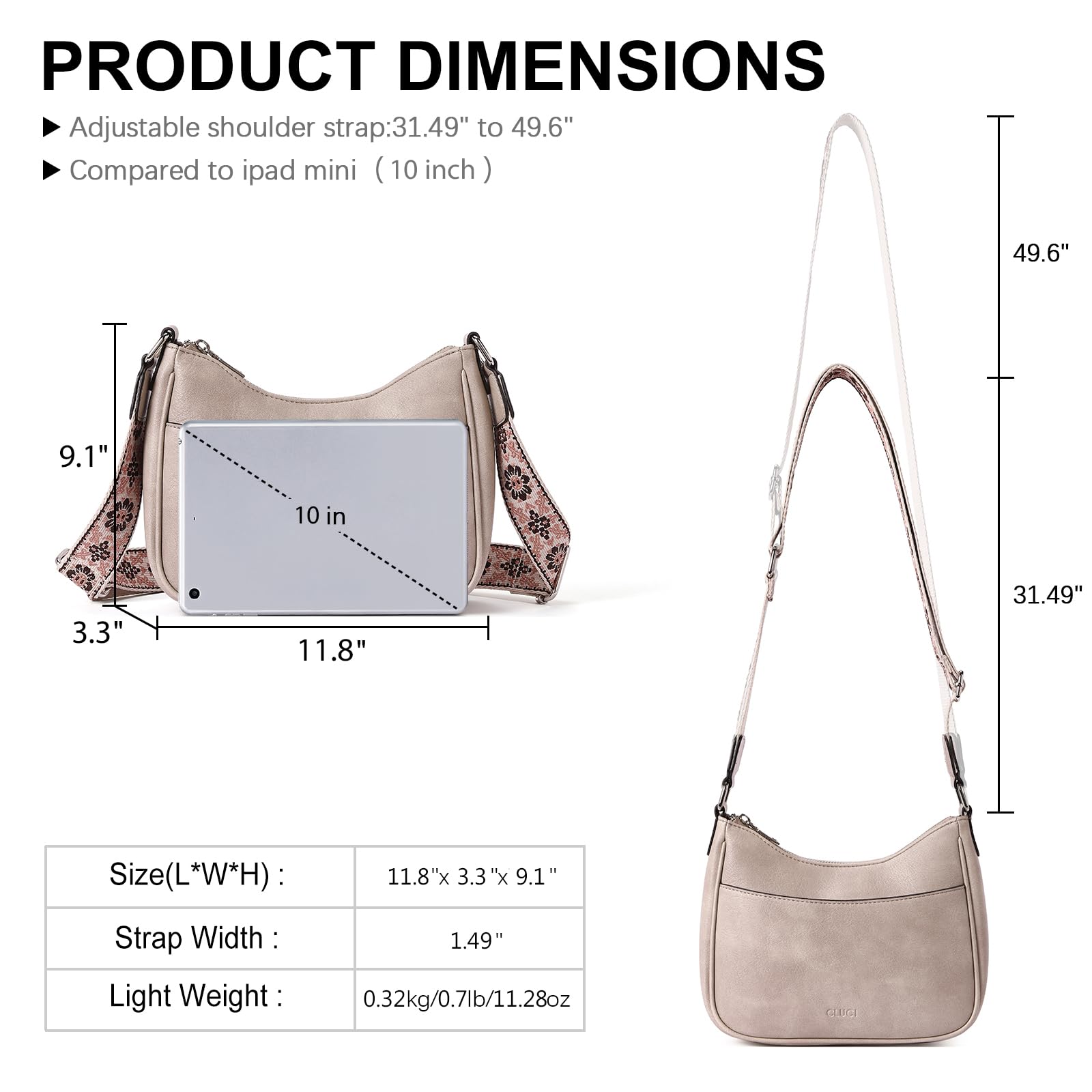 CLUCI Crossbody Purses for Women, Leather Crescent Bags Crossbody with Adjustable Strap, Women's Shoulder Handbags