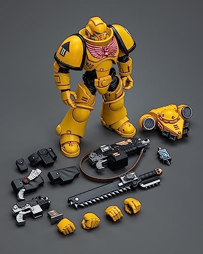 Pipigirl JoyToy 40K Space Marine Genuine License 1/18 Soldier, 4inch Models Space Marines Action Figures Kits (Imperial Fists Intercessors)