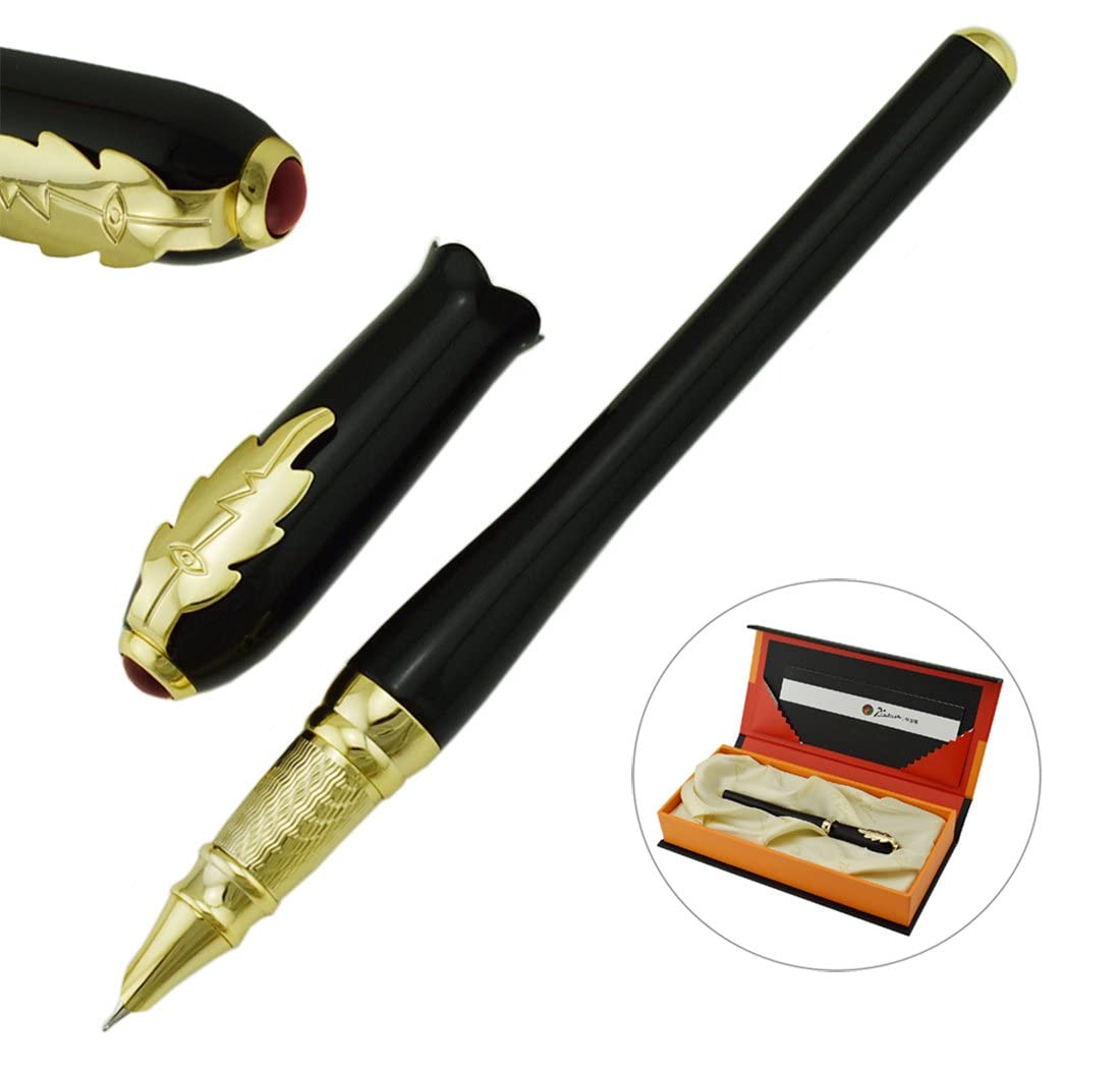 Picasso Greek Irene commemoration Fountain Pen Extra Fine Nib Black Color Bud Cap Leaf Clip Uniqu Style Gift Box Set