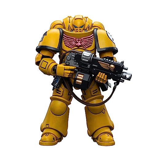 Pipigirl JoyToy 40K Space Marine Genuine License 1/18 Soldier, 4inch Models Space Marines Action Figures Kits (Imperial Fists Intercessors)