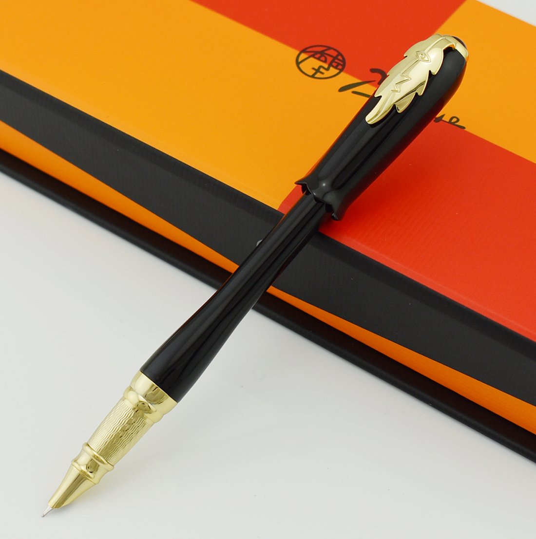 Picasso Greek Irene commemoration Fountain Pen Extra Fine Nib Black Color Bud Cap Leaf Clip Uniqu Style Gift Box Set