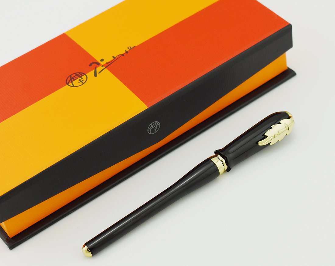 Picasso Greek Irene commemoration Fountain Pen Extra Fine Nib Black Color Bud Cap Leaf Clip Uniqu Style Gift Box Set