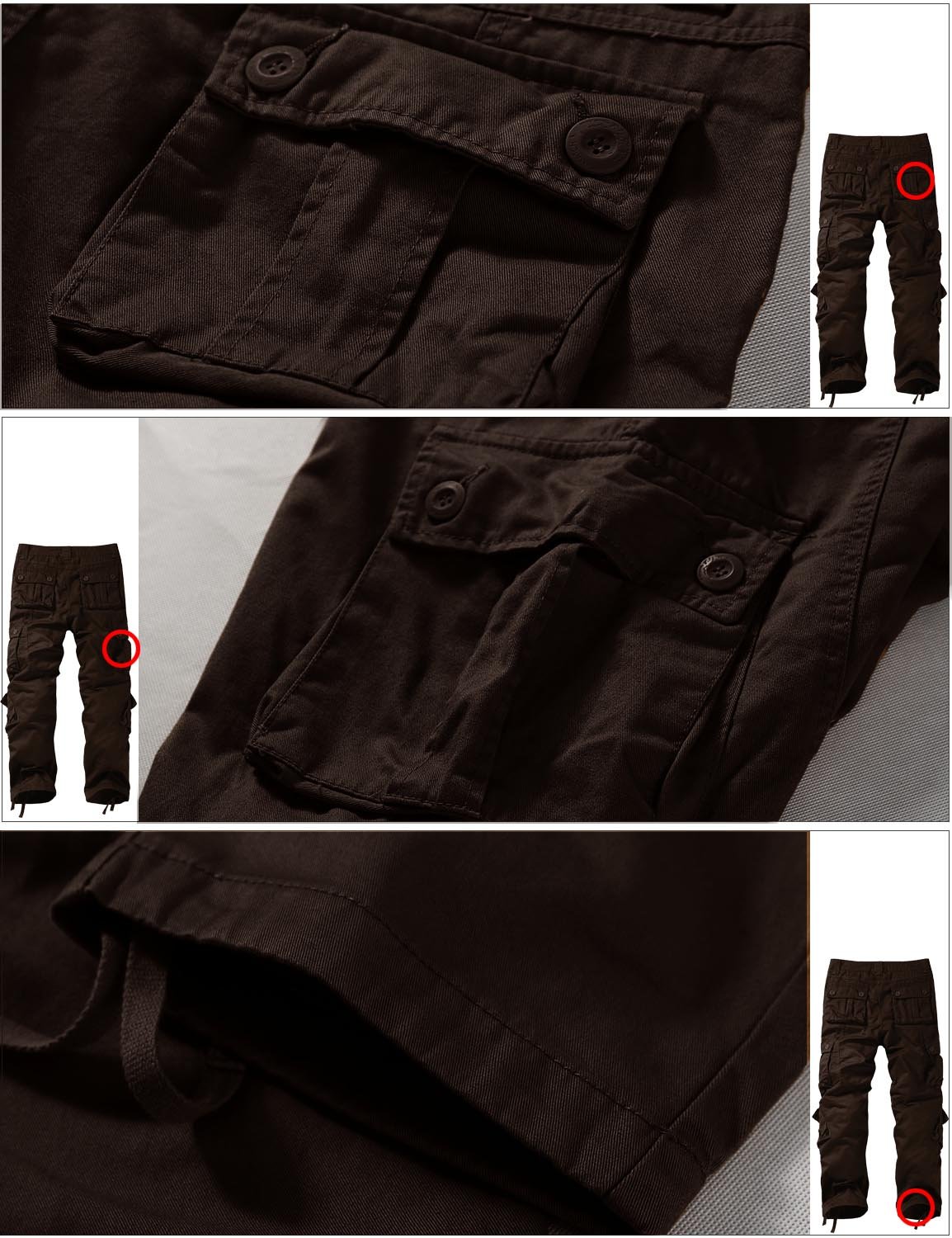 Match Men's Wild Cargo Pants(Brown,30)