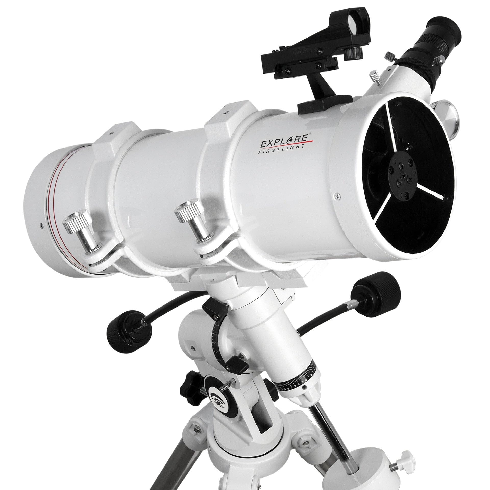 Explore Scientific FirstLight 114mm Newtonian Telescope with EQ3 Mount (White) - Mounted Telescope for Adults Stargazing - Observation Telescope and Astronomy Telescope