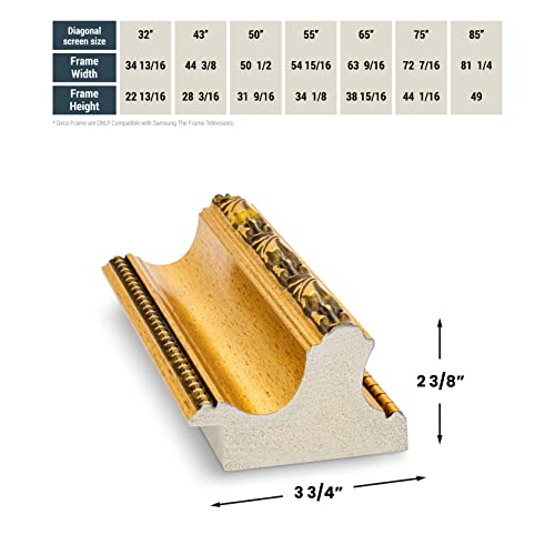 Deco TV Frames - Ornate Gold Smart Frame Compatible ONLY with Samsung The Frame TV (55", Fits 2021-2023 Frame TV)