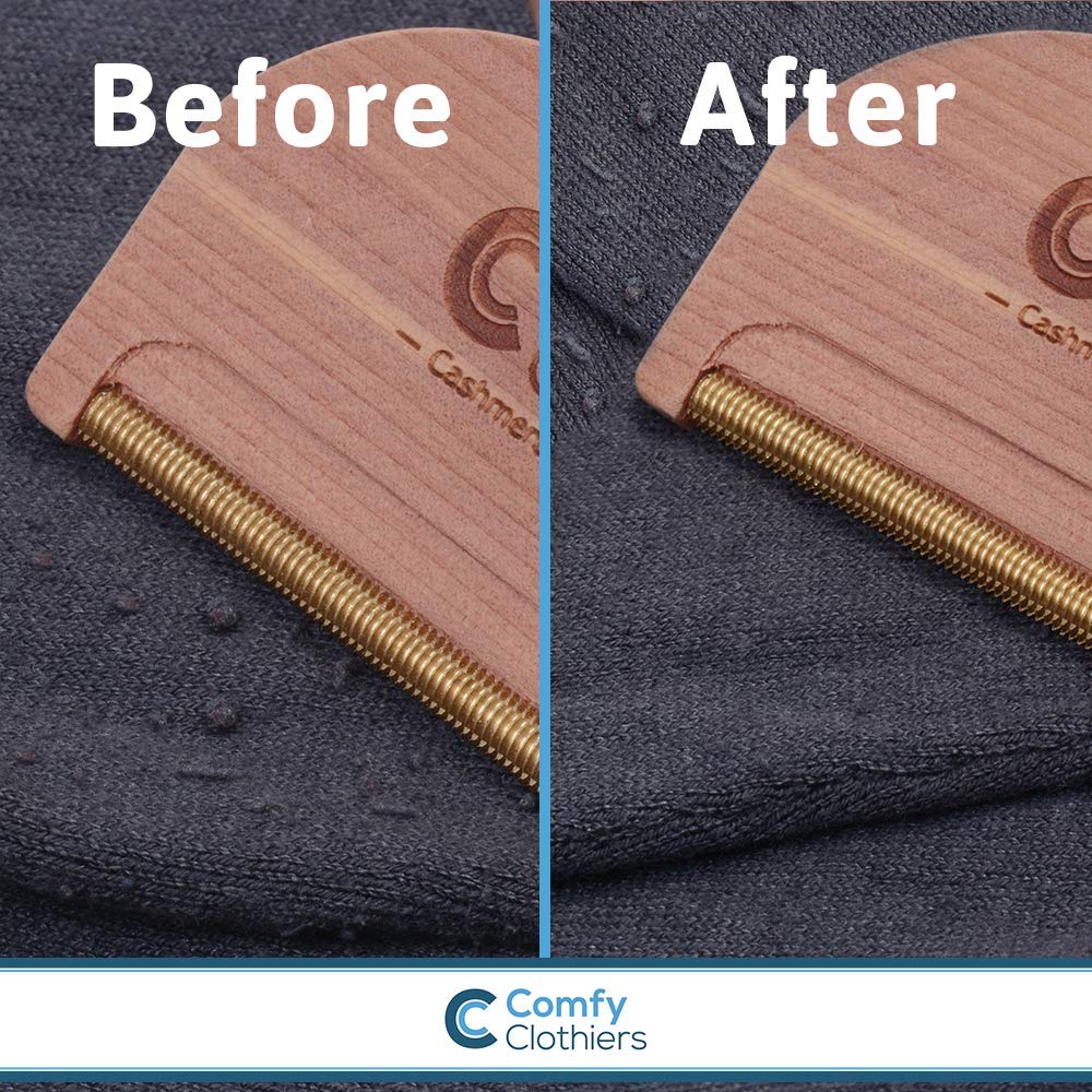 Comfy Clothiers Cedar Wood Sweater Pilling Remover - Multi-Fabric Cashmere Comb - De-Pilling and Lint Removal for Cashmere, Wool, and Other Fabrics - Restore Fine Garments, Sweaters, and Coats