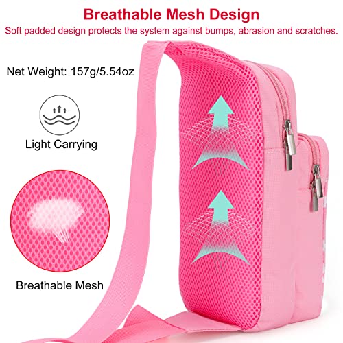 Owngen Cute Travel Bag for Nintendo Switch/ Lite / OLED, Portable Small Sling Crossbody Shoulder Carrying Storage Backpack for NS Consolo, Charging Dock, Joy-Cons, Accessories for Men, Women (Pink)