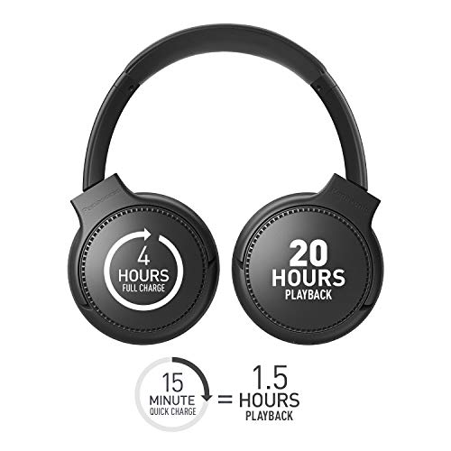Panasonic RB-M700B Deep Bass Wireless Bluetooth Immersive Headphones with XBS DEEP, Bass Reactor and Noise Cancelling (Black)