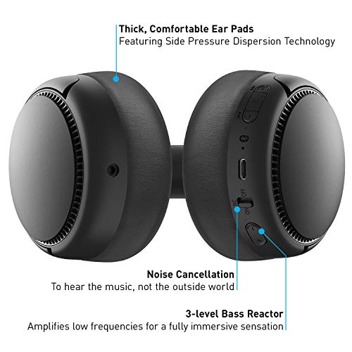 Panasonic RB-M700B Deep Bass Wireless Bluetooth Immersive Headphones with XBS DEEP, Bass Reactor and Noise Cancelling (Black)