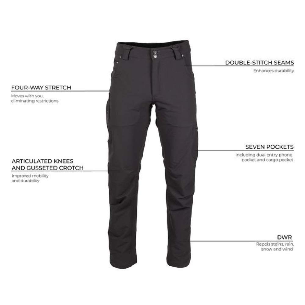 TRUEWERK Men's Work Pants - T2 WerkPant Technical Workwear, 42W X 34L Deep Grey