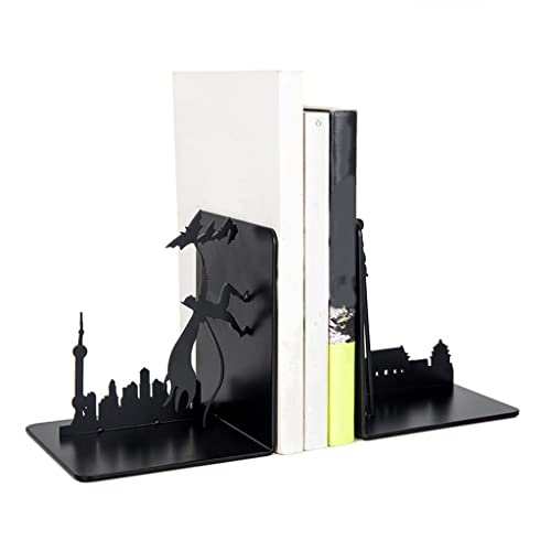 KIZQYN Bookends for Shelves Black Metal Bookends L-Shaped Simple Office Book Clip Bookshelf Desktop Heavy Duty Book Ends Stoppers Book Ends