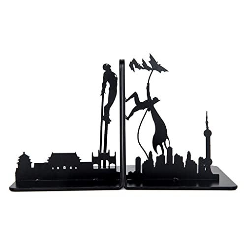 KIZQYN Bookends for Shelves Black Metal Bookends L-Shaped Simple Office Book Clip Bookshelf Desktop Heavy Duty Book Ends Stoppers Book Ends