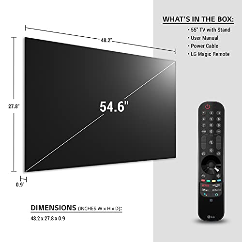 LG OLED G1 Series 55” Alexa Built-in 4k Smart OLED evo TV, Gallery Design, 120Hz Refresh Rate, AI-Powered, Dolby Vision IQ and Dolby Atmos, WiSA Ready (OLED55G1PUA, 2021)