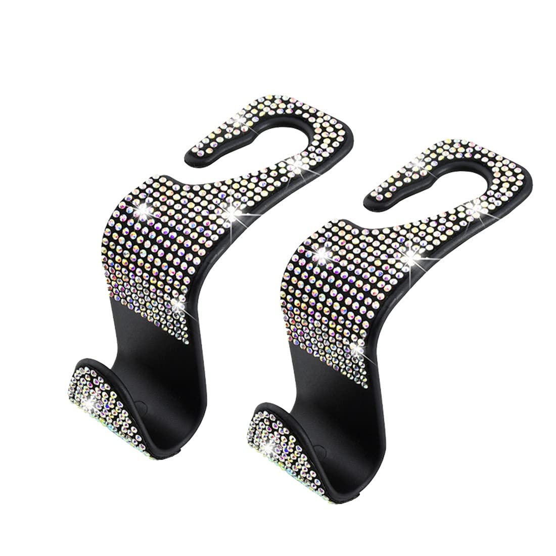 Gseigvee Car Back Seat Headrest Hooks 2 Pack,Car Hook for Purses and Bags, Bling Car Interior Accessories Multi-Color