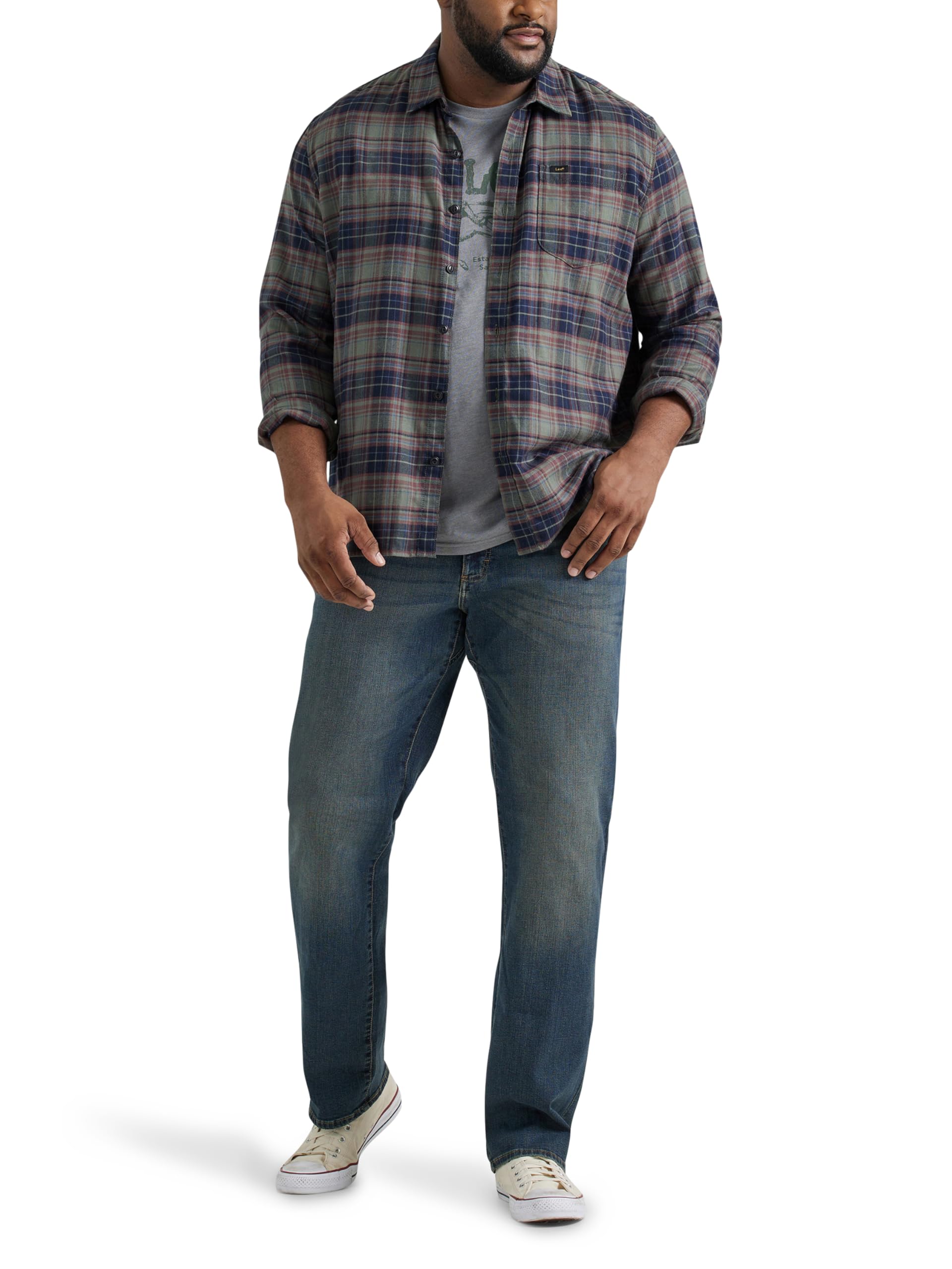 Lee Men's Big & Tall Extreme Motion Relaxed Straight Jean Maverick 46W x 32L