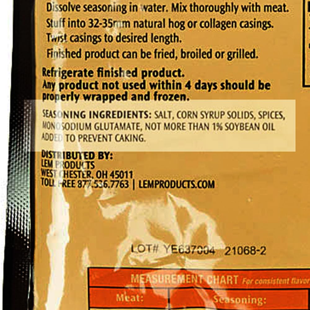 Backwoods Bratwurst Fresh Sausage Seasoning, 5 Lbs.