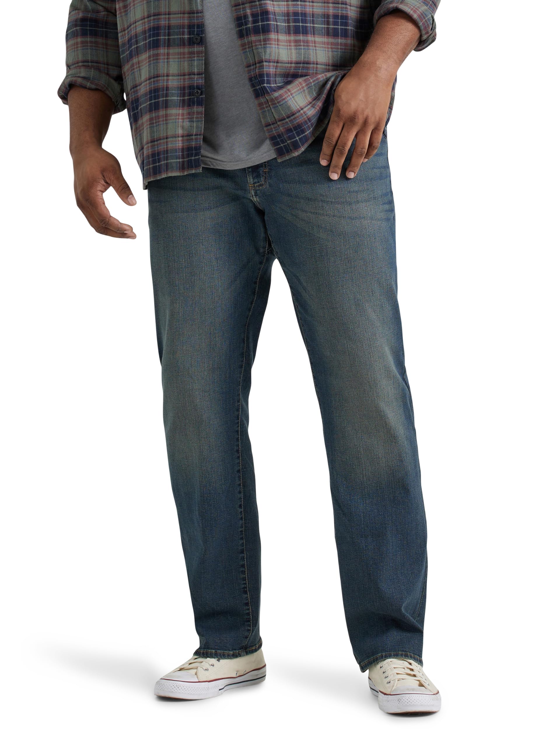 Lee Men's Big & Tall Extreme Motion Relaxed Straight Jean Maverick 46W x 32L