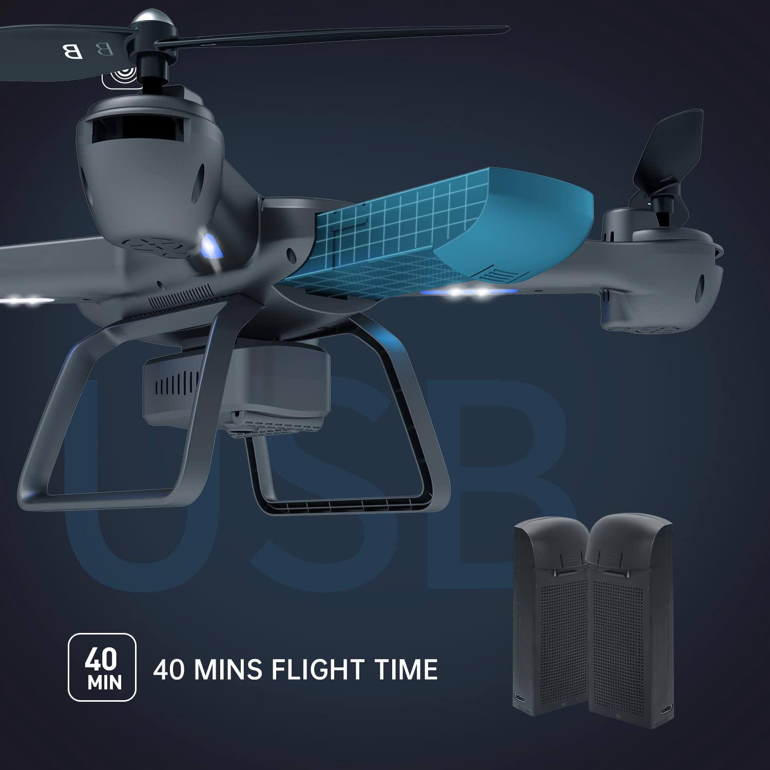 GPS Drone with 4K Camera for Adults Begineer, Dual Positioning 5G WiFi FPV Live Video 40mins Flight Time 2 Cameras RC Quadcopter Drone Auto Return Follow Me (2 Batteries) …