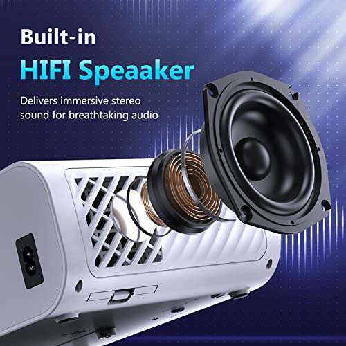 Projector, Native 1080P 5G WiFi Projector, Giaomar 7000 Lumens Portable Projector with Bluetooth Full HD Home Theater Projector, Compatible with Smartphone/PC/TV Stick/USB/PS4/PS5