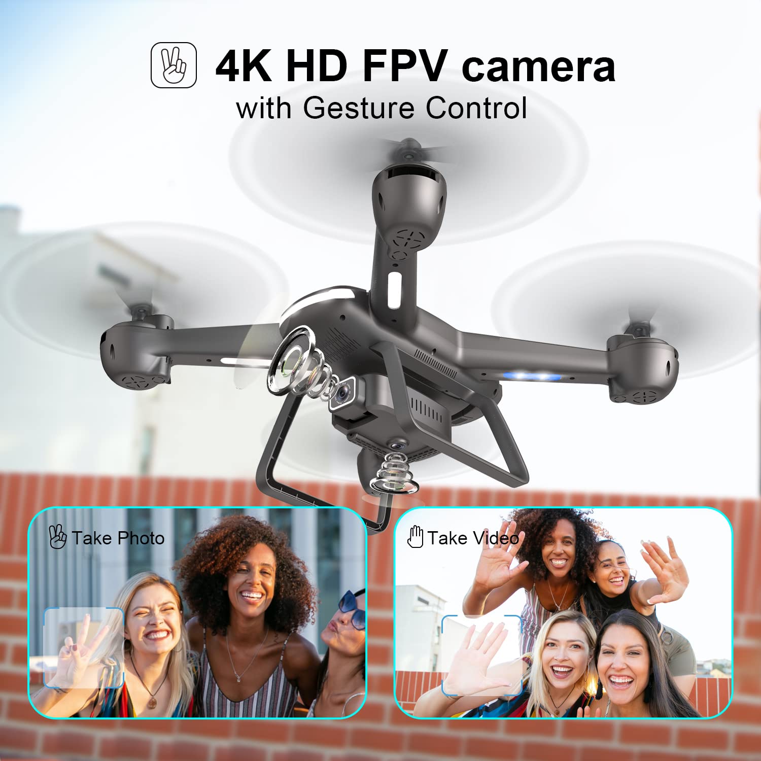 GPS Drone with 4K Camera for Adults Begineer, Dual Positioning 5G WiFi FPV Live Video 40mins Flight Time 2 Cameras RC Quadcopter Drone Auto Return Follow Me (2 Batteries) …