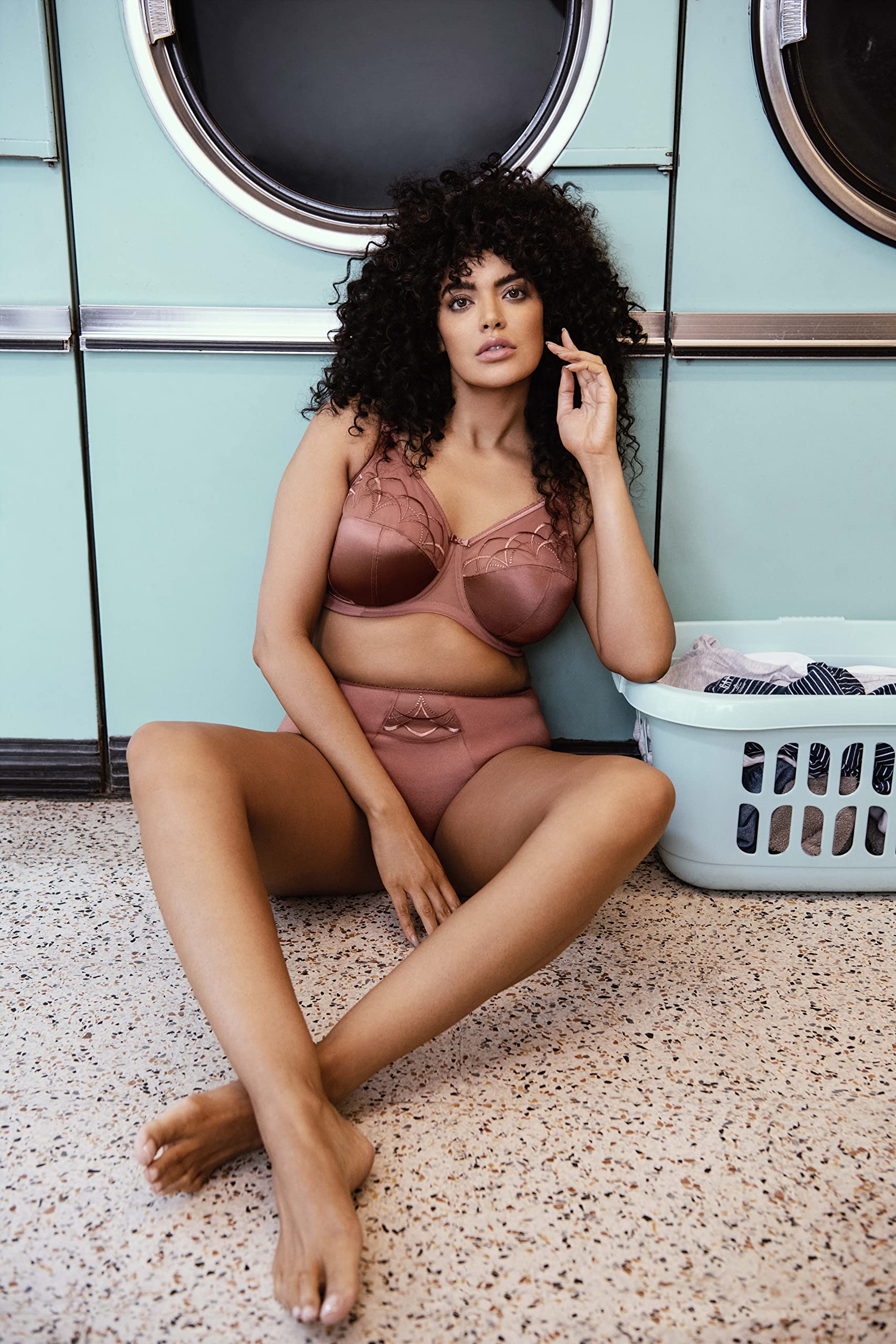 Elomi Cate Embroidered Full Cup Banded Underwire Bra (4030),40K,Rosewood