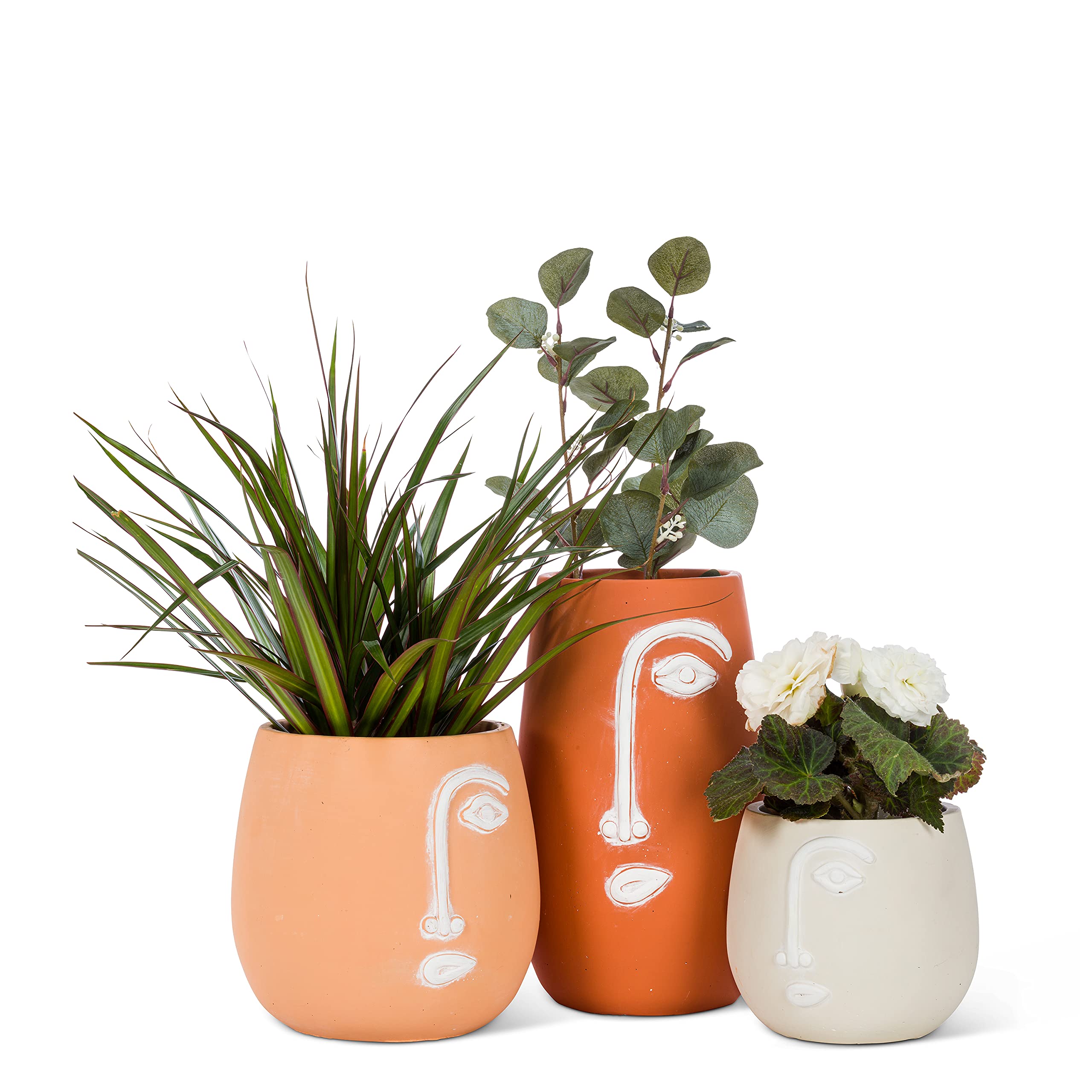 Abbott Collection 27-Picasso-XLG Extra Large Half Face Planter/Vase, Orange