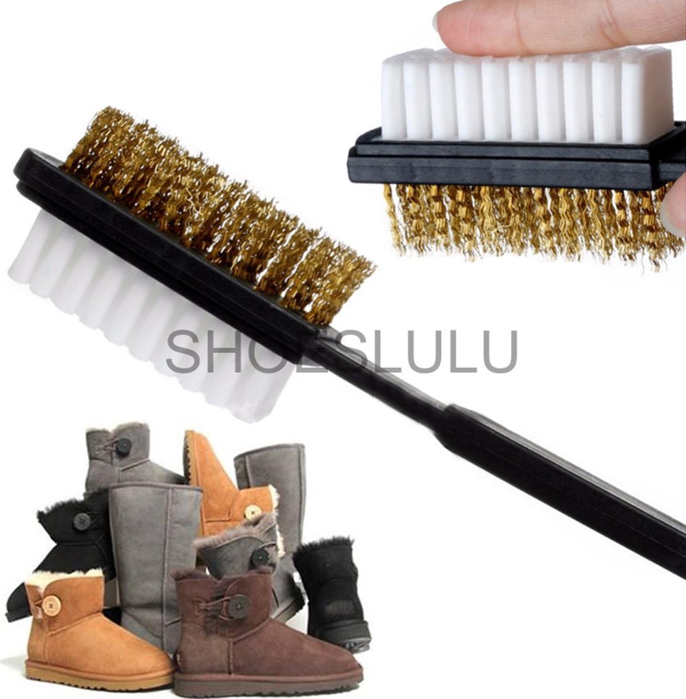 Shoeslulu Suede & Nubuck 2 Ways Leather Larger Brush Cleaner (1 Pack, Longer Wires [Larger Surface])