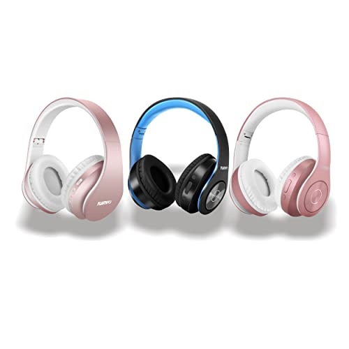 TUINYO Bluetooth Headphones Wireless, Over Ear Stereo Wireless Headset 35H Playtime with deep bass, Soft Memory-Protein Earmuffs, Built-in Mic Wired Mode PC/Cell Phones/TV